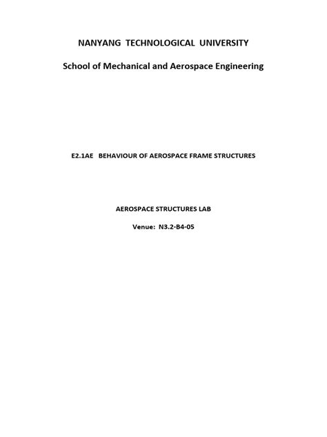 E21ae Behaviour Of Aerospace Frame Structures Pdf Truss Force
