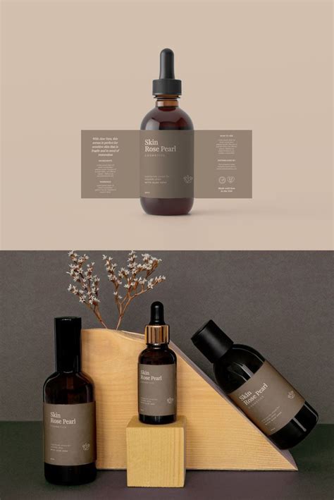 Product Label Package Set Dropper Bottle Label Candle Label Pump Bottle Label Jar Label Template