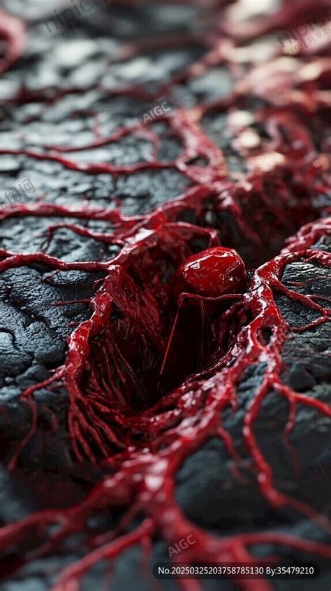 Ai创作图血管 红细胞 血液 细胞 毛细血管 动脉 静脉 微血管 组织 生理 微观 医学 生物 解剖 健康 昵图网