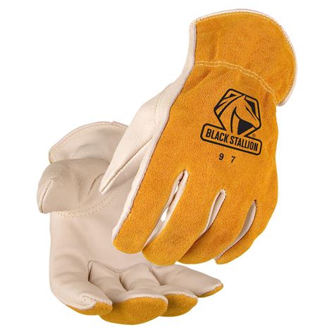 Revco Driver Cowhide Glove 97 Tan White Split Cowhide Back W O