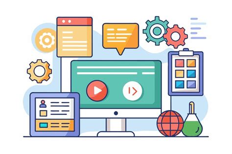 A Computer Screen Displaying Various Icons Related To Html Css