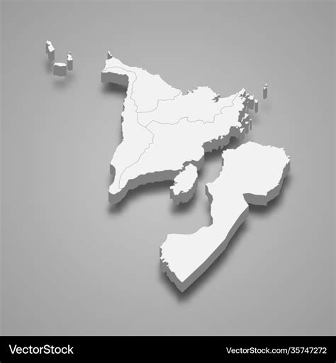 3d Isometric Map Western Visayas Is A Region Vector Image
