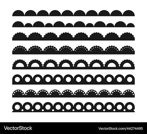 Scalloped Edge Border Set Royalty Free Vector Image