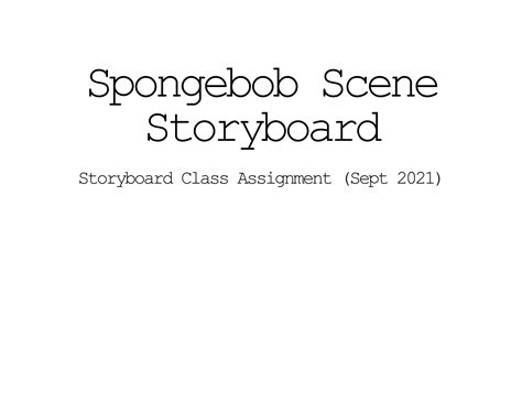 Spongebob Scene Storyboard Pdf