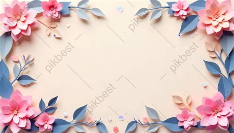Minimalist Paper Flower Border Design With Shades Backgrounds 