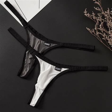 Mens Slik Like Fabric Thong Second Skin Fabric Thong Mens Runway