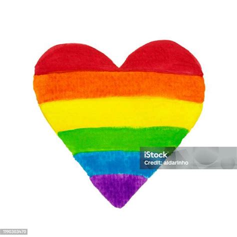 손으로 그린 색연필 하트 모양 무지개 색상입니다 성소수자 Lgbtq 또는 동성애자 평등 개념 색연필에 대한 스톡 벡터 아트 및 기타 이미지 Istock