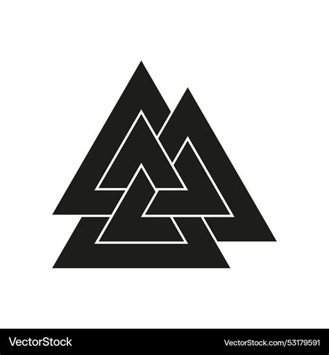 Interlocking Triangles Symbol Black And White Vector Image