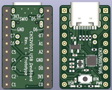 Compact USB Capable CH32V003 Development Board Electronics Lab