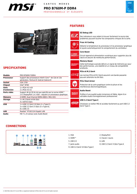 Msi Pro B760m A Wifi Ddr4 Motherboard User Guide