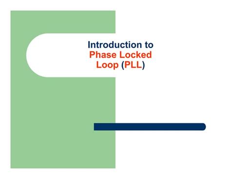 Phase Locked Loop Pll Pptx