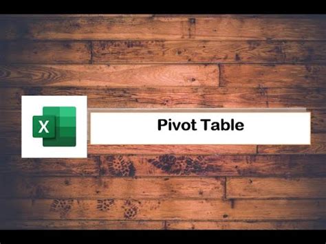 PIVOT TABLE YouTube