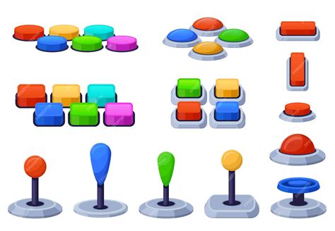 Premium Vector Arcade Machine Joystick And Button Controller Sticks 6 Gamepad Face Buttons