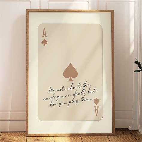 Ace Card Quote Poster Etsy