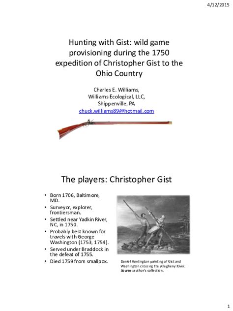 Pdf Hunting With Gist Wild Game Provisioning During The 1750