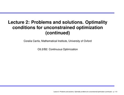 c62 lecture 2 pdf lecture 2 problems and solutions optimality
