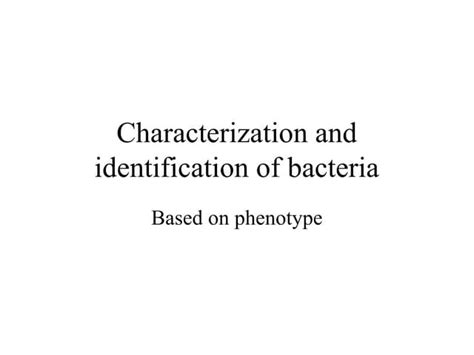 Bacterial Identification Ppt