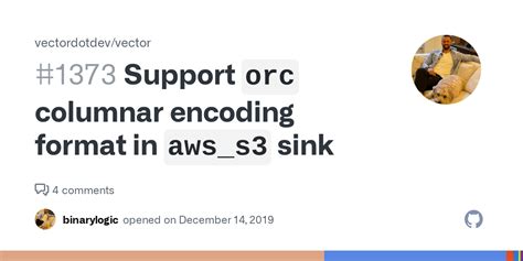 Support `orc` Columnar Encoding Format In `awss3` Sink · Issue 1373 · Vectordotdevvector · Github