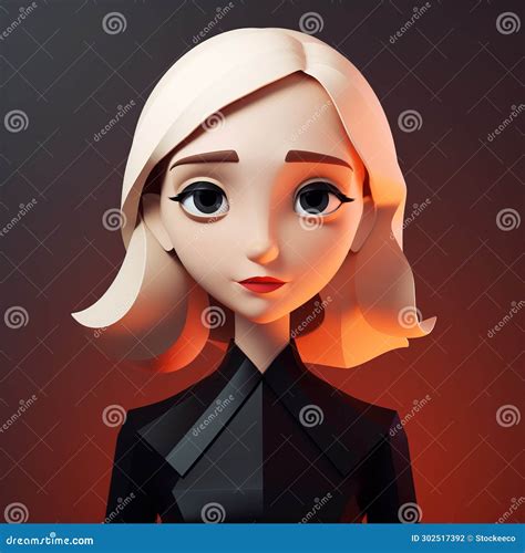 Minimalist 3d Character Illustration Charlotte Dark And Brooding