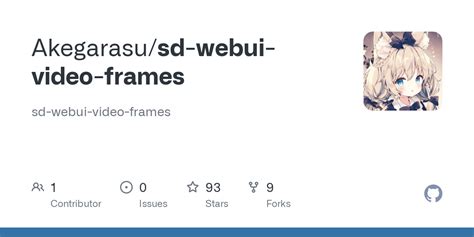 Github Akegarasusd Webui Video Frames Sd Webui Video Frames