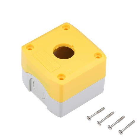 Uxcell Push Button Switch Control Station Box Mm Button Aperture Yellow And Gray Amazon Com