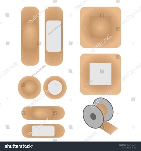 Set Medical Plasters Different Sizes Different Stock Vector Royalty