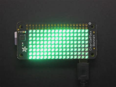 Adafruit Led Leuchtmittel Adafruit Charlieplex Led Matrix Bonnet 8x16 Grüne Leds