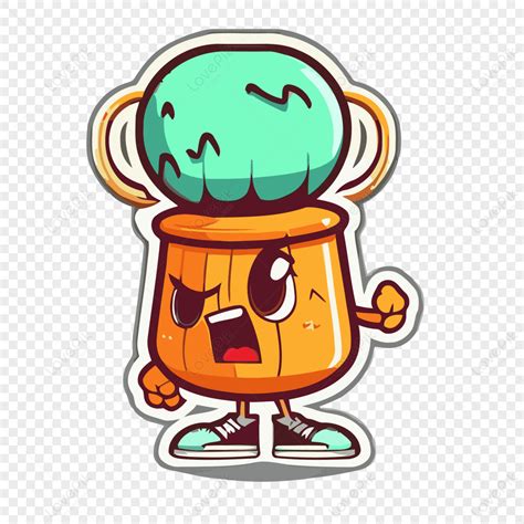 화난 아이스크림의 만화 일러스트 스티커 벡터이스트상표 Png 일러스트 무료 다운로드 Lovepik