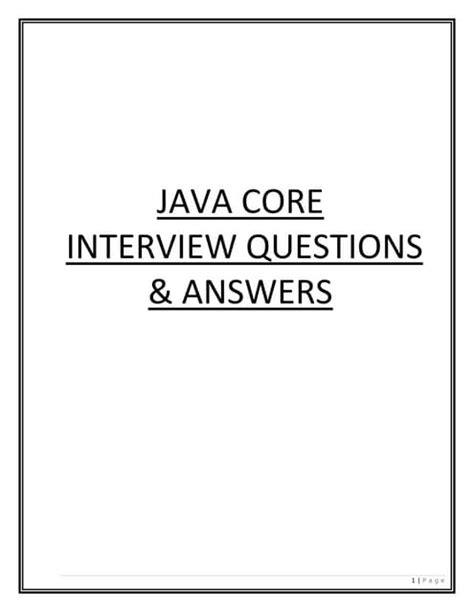 Basic Java Important Interview Questions And Answers To Secure A Job Docx Programming