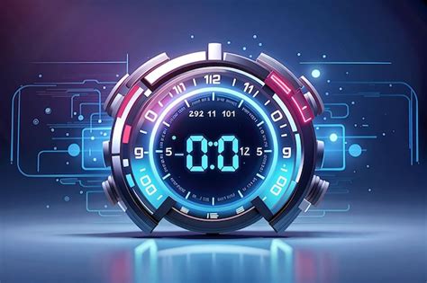 Premium Ai Image Abstract Futuristic Technology Background With Digital Number Timer Concept
