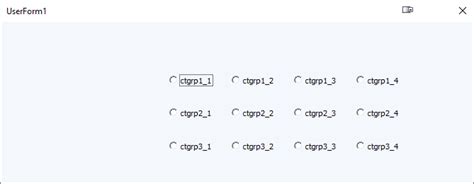 Unique Name For Radio Button In User Form Excel Vba Stack Overflow