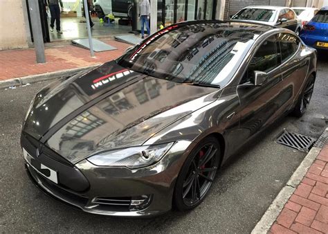 Black Chrome Tesla Model S By Impressive Wrap