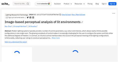 Image Based Perceptual Analysis Of Lit Environments Scite Report