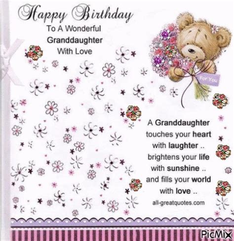 Birthday For Granddaughter Free Animated  Picmix