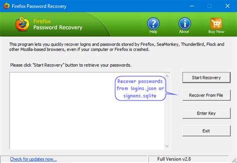 how to recover or export passwords from firefox quantum password recovery