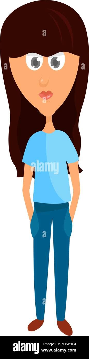 Girl With Bangs Illustration Vector On White Background Stock Vector Image And Art Alamy
