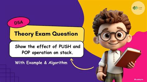 Show The Effect Of Push And Pop Operation On The Stack Data Structure Youtube