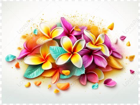 Plumeria와 열대 꽃 배경 Png 일러스트 무료 다운로드 Lovepik
