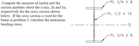Solved Compute The Moment Of Inertia And The Section Modulus Chegg Com