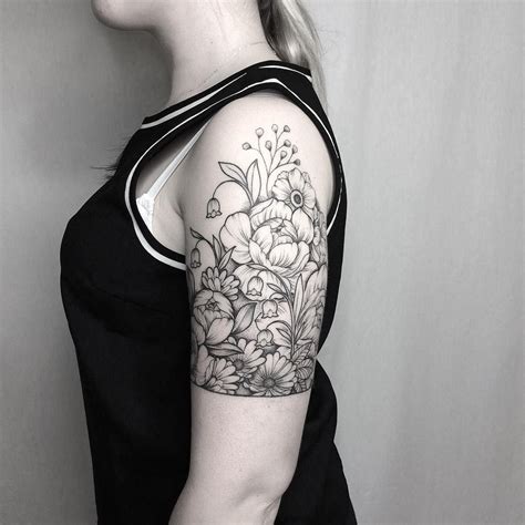 Black And White Half Sleeve Tattoos For Girls