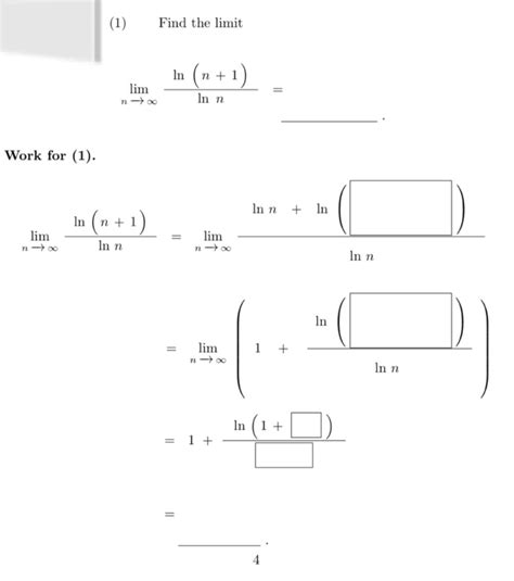 Answered Find The Limit In N Lim In N Bartleby