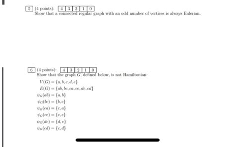 solved 5 4 points 432 10 show that a connected regular