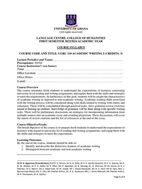 110 Syllabus 2023 2024 S1 Pdf Linguistics Human Communication