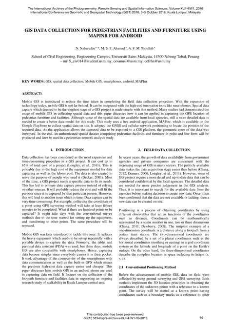 PDF GIS DATA COLLECTION FOR PEDESTRIAN FACILITIES AND FURNITURE USING MAPINR FOR ANDROID