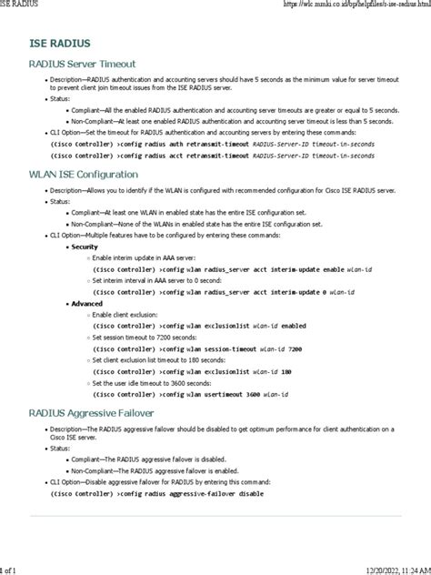 Wlc Best Practices Ise Radius Pdf Radius Internet