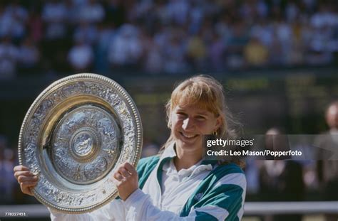 German Tennis Player Steffi Graf Holds The Venus Rosewater Dish News