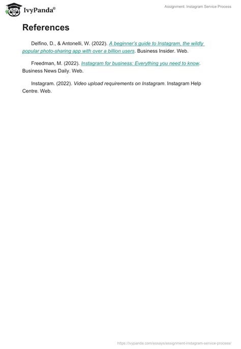 Assignment Instagram Service Process 652 Words Case Study Example
