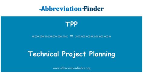Tpp Significa Planificación Del Proyecto Técnico Technical Project