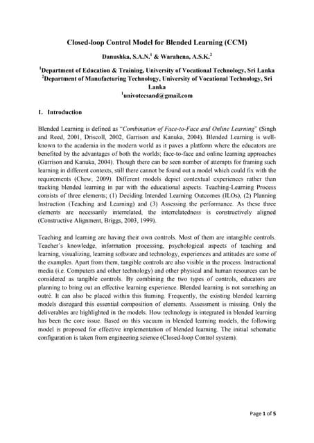 Blended Learning A New Model Pdf