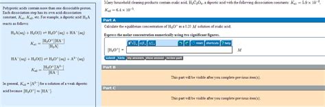 Solved Polyprotic Acids Contain More Than One Dissociable